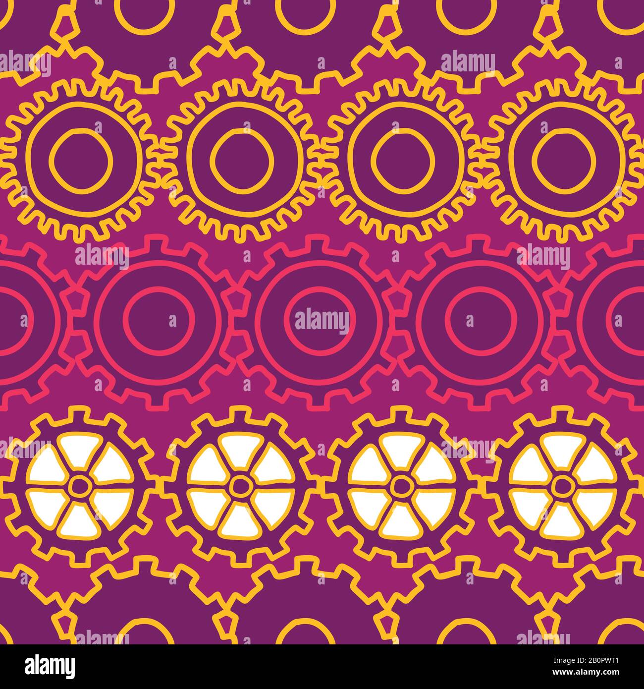 Doodle style gear and mechanical seamless vector background repeat ...