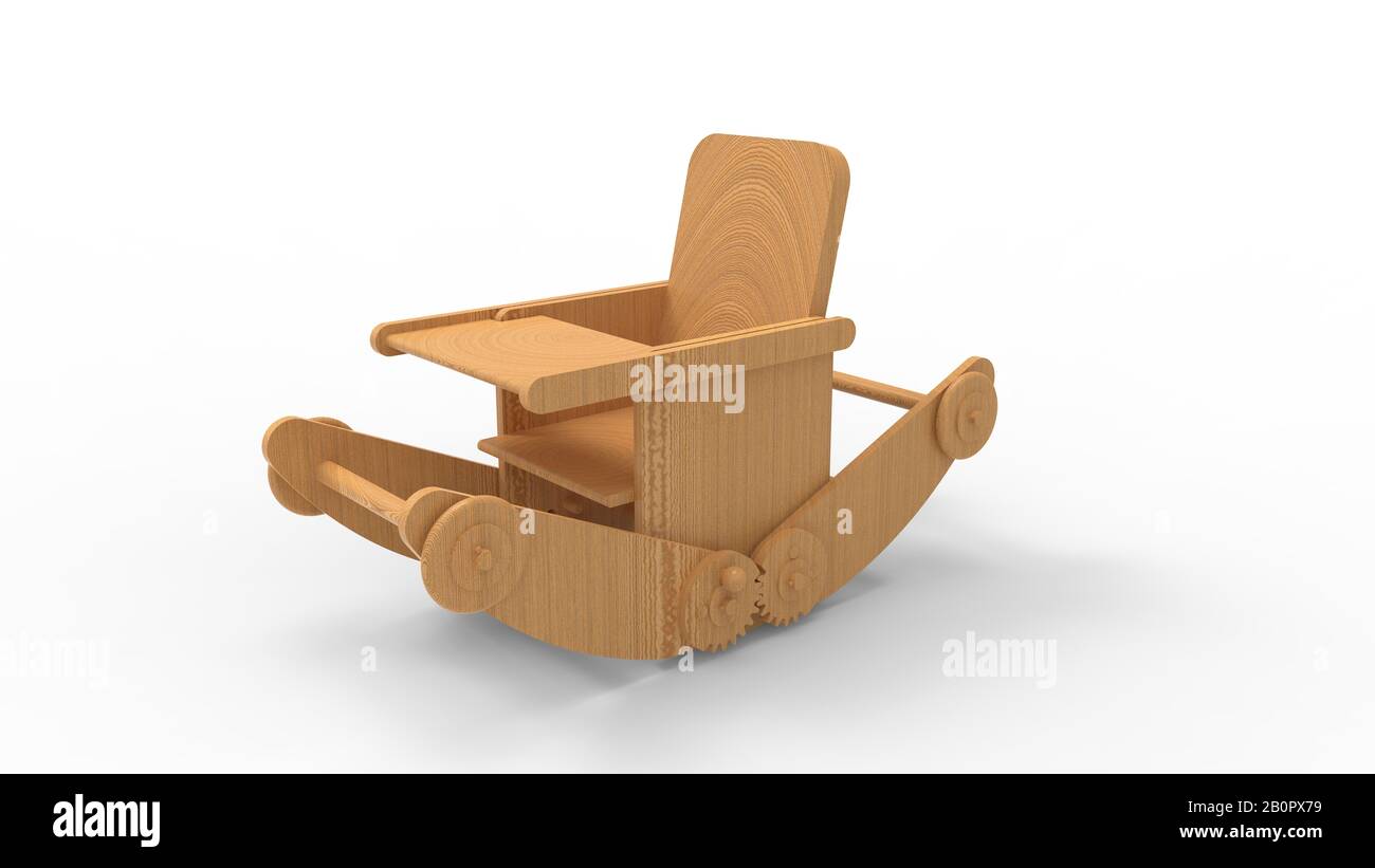 3D rendering of a computer generated children baby chair isolated Stock ...