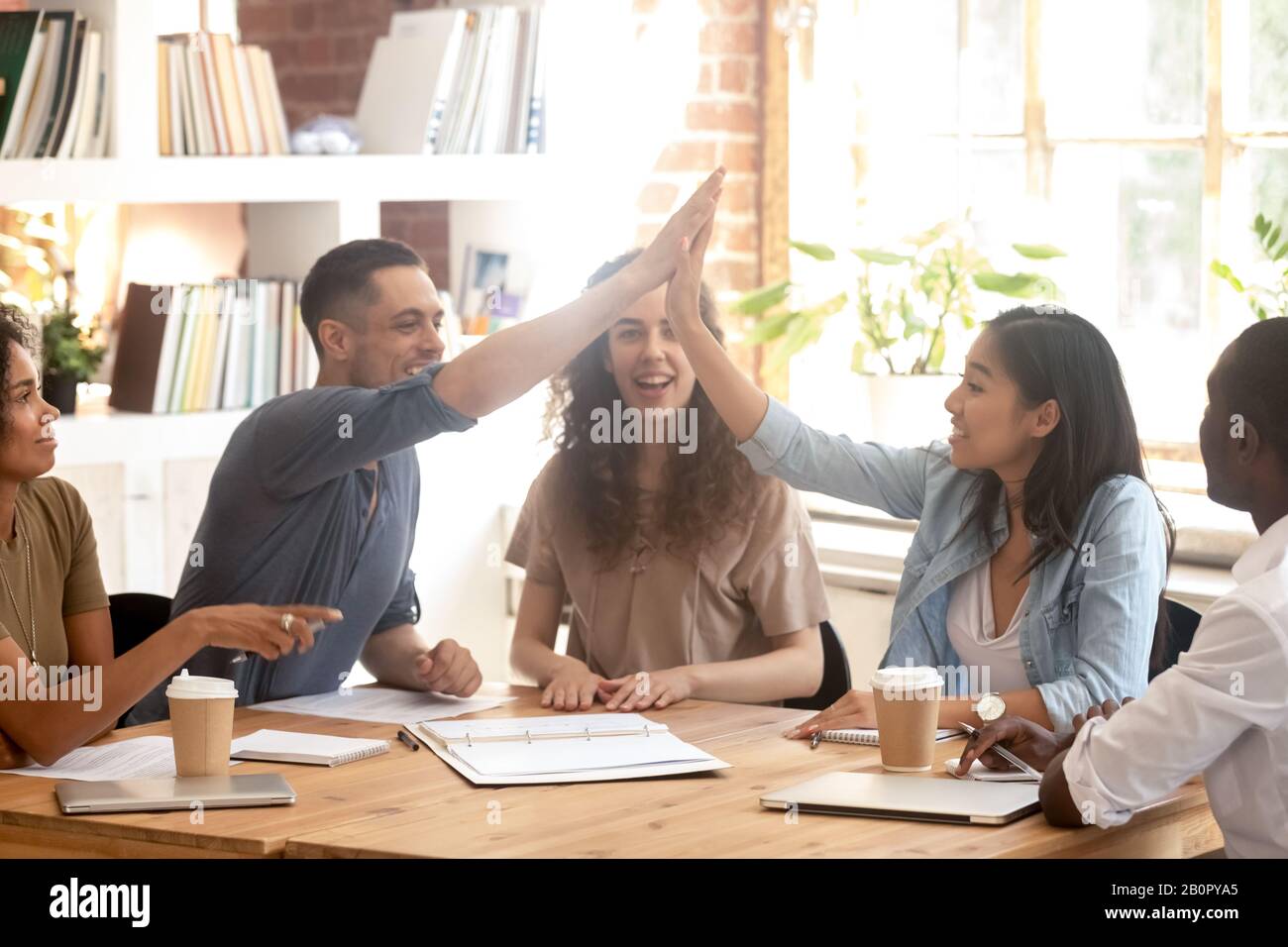 Students celebrating exam success hi-res stock photography and images ...