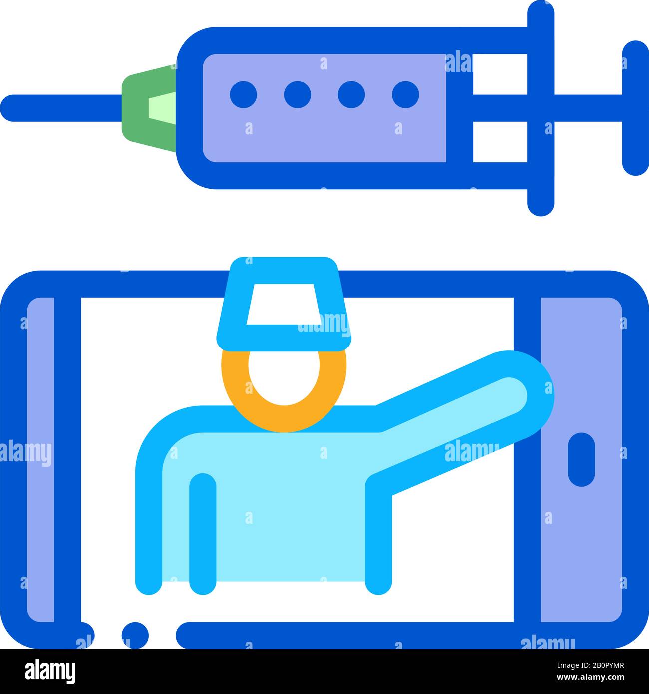 Doctor Syringe Icon Vector Outline Illustration Stock Vector Image ...