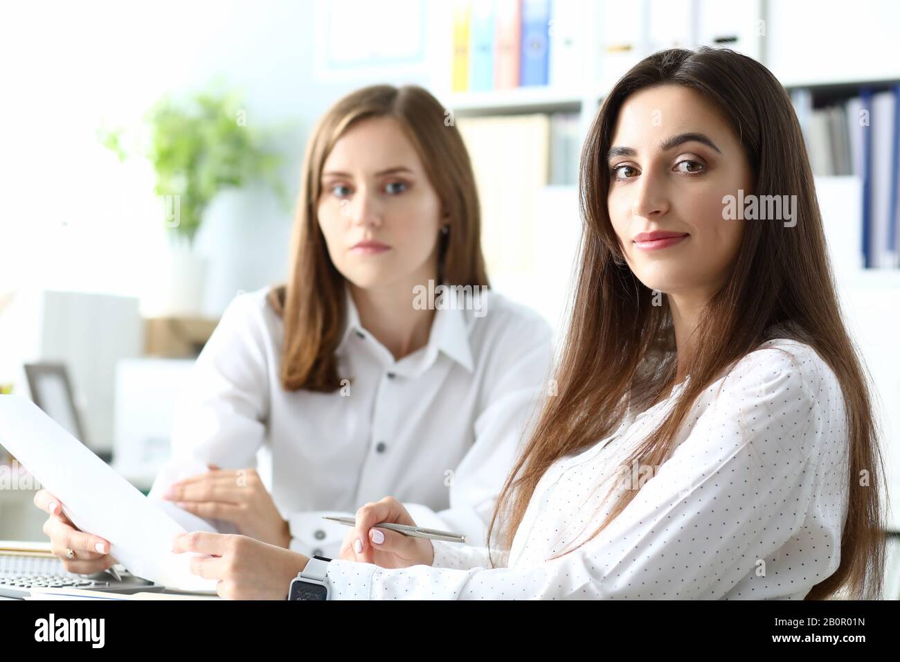 Smart business lady at modern workplace Stock Photo - Alamy