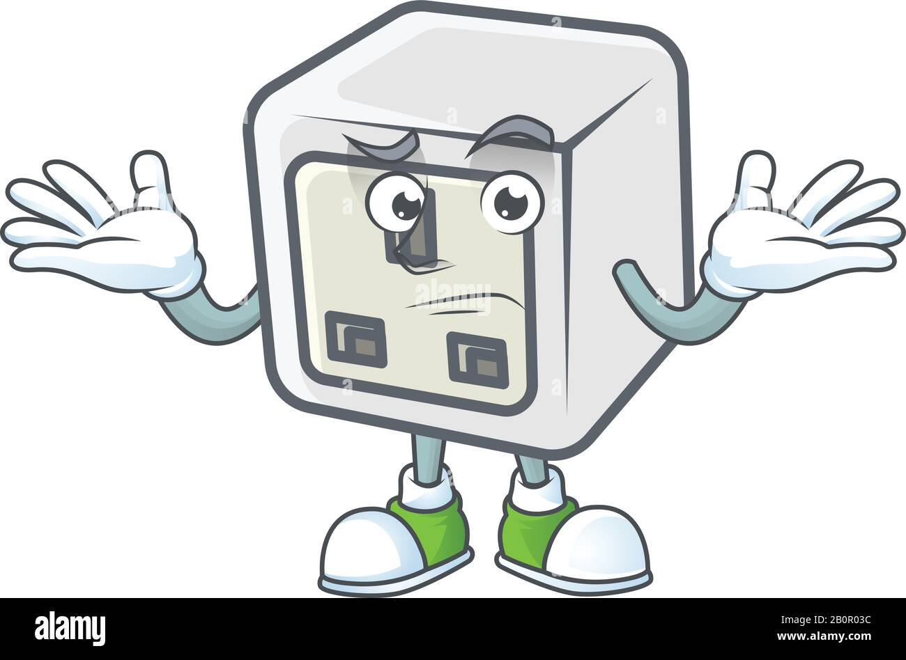 A comical Grinning USB power socket cartoon design style Stock Vector ...