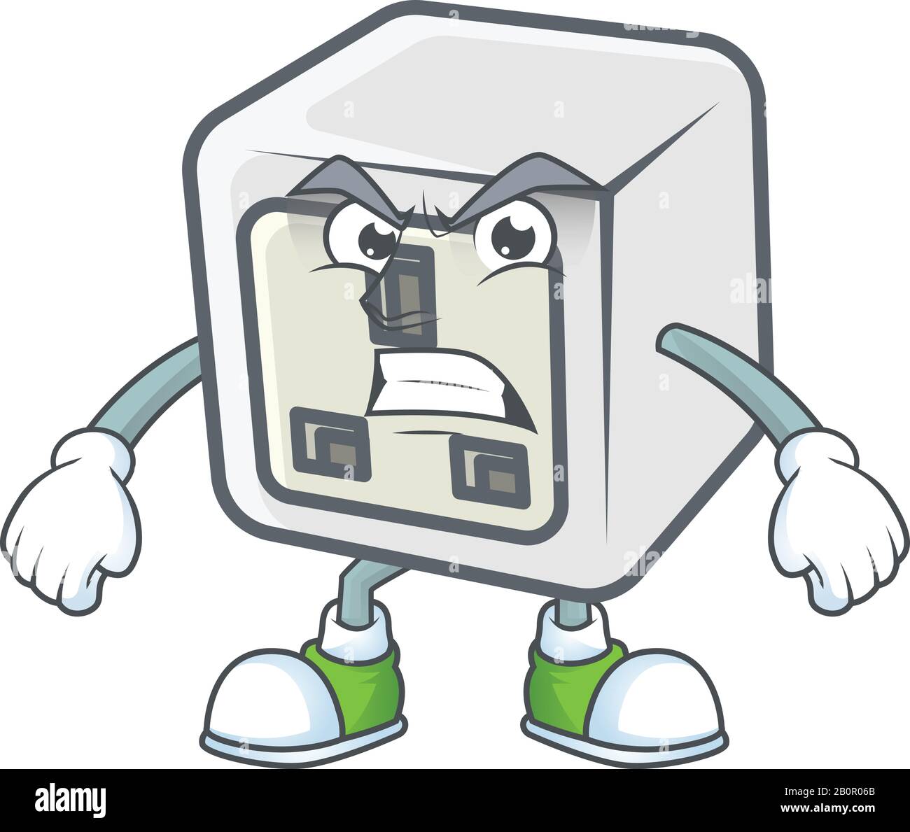 cartoon character of USB power socket with angry face Stock Vector ...
