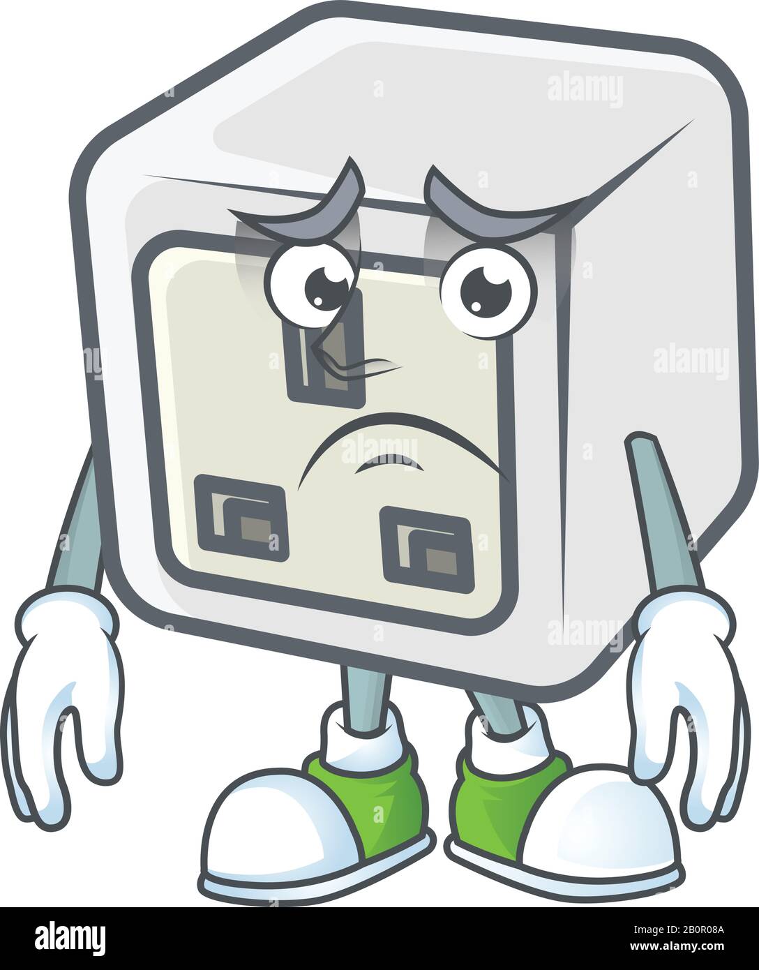 Cartoon character of a USB power socket having an afraid face Stock ...