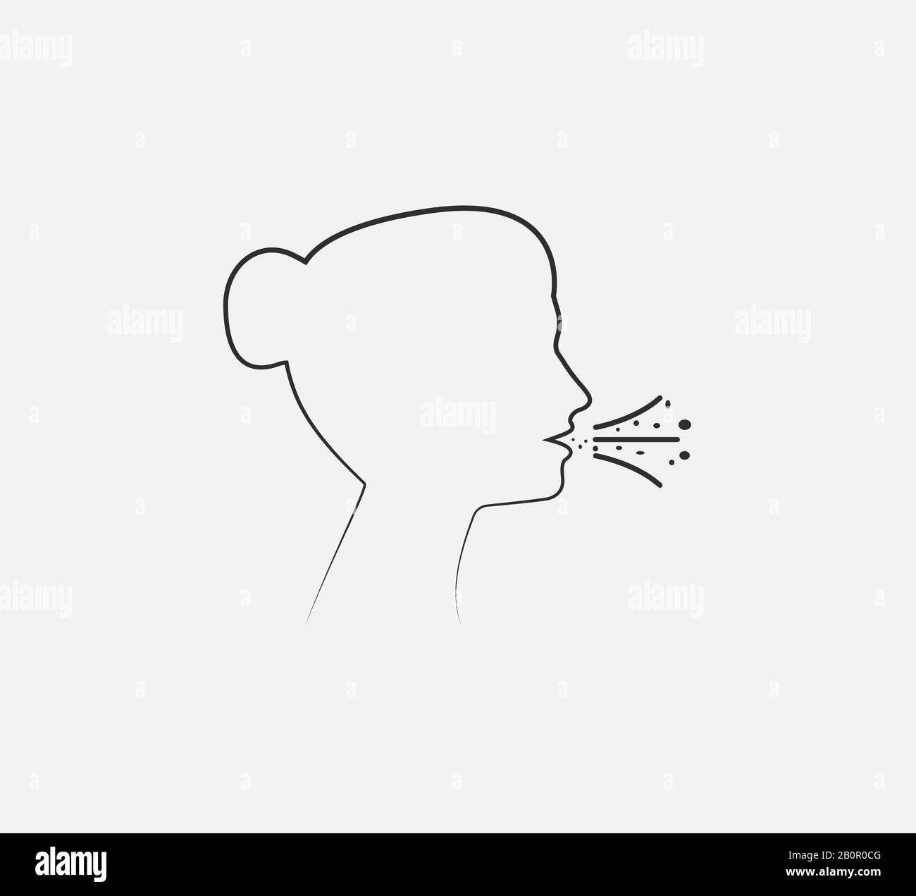 Common cold, cough, flu icon. Vector illustration, flat design Stock ...