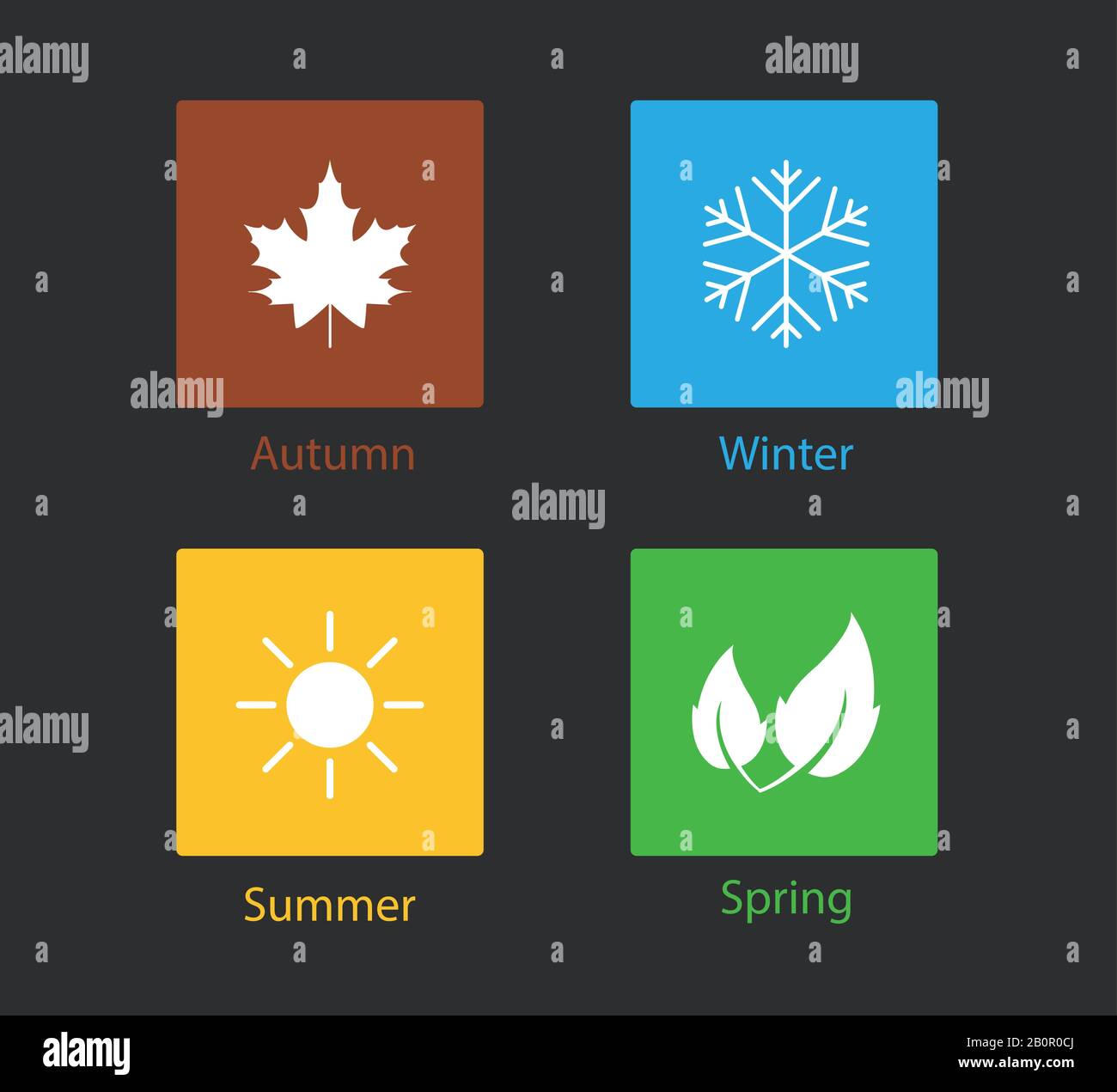 Four season icon. Vector illustration, flat design Stock Vector Image ...