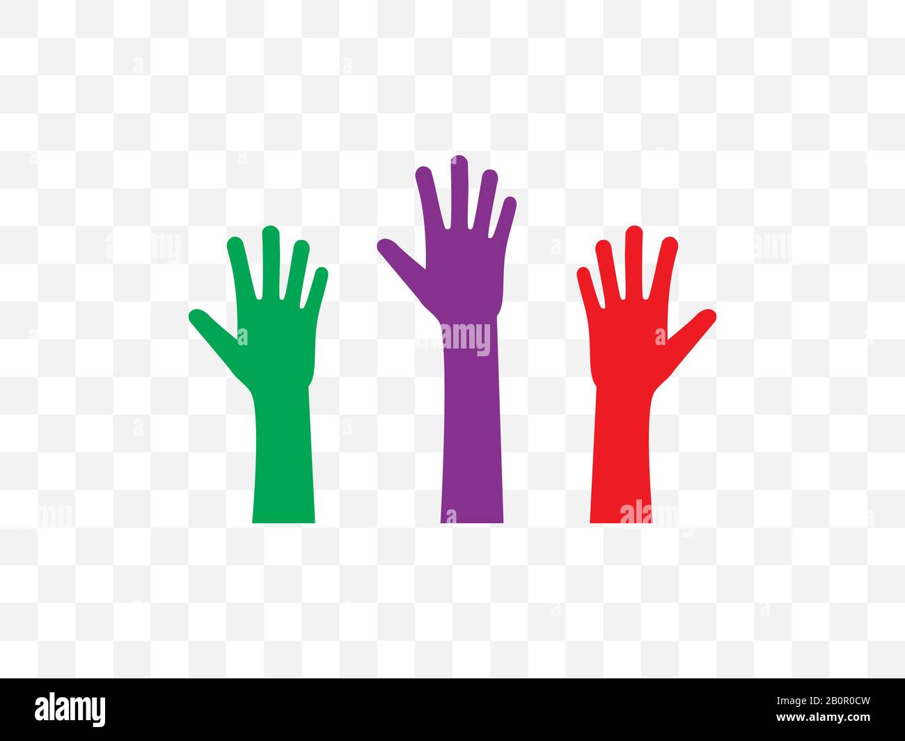 Volunteer hands up Stock Vector Images - Alamy