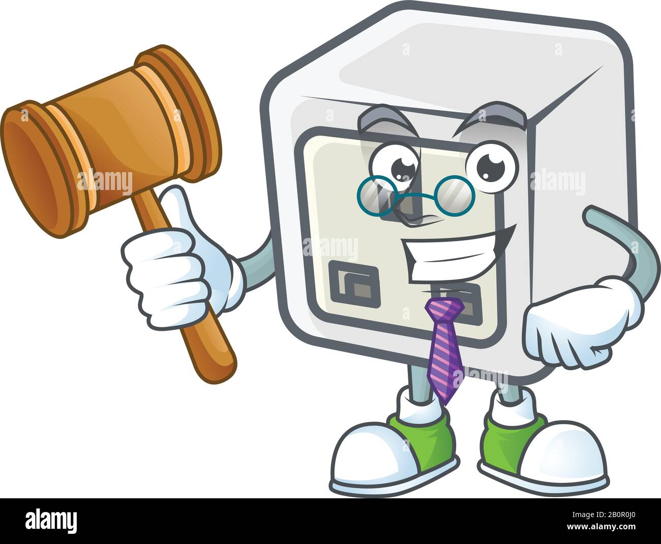 A wise Judge USB power socket in comic strip character design Stock ...