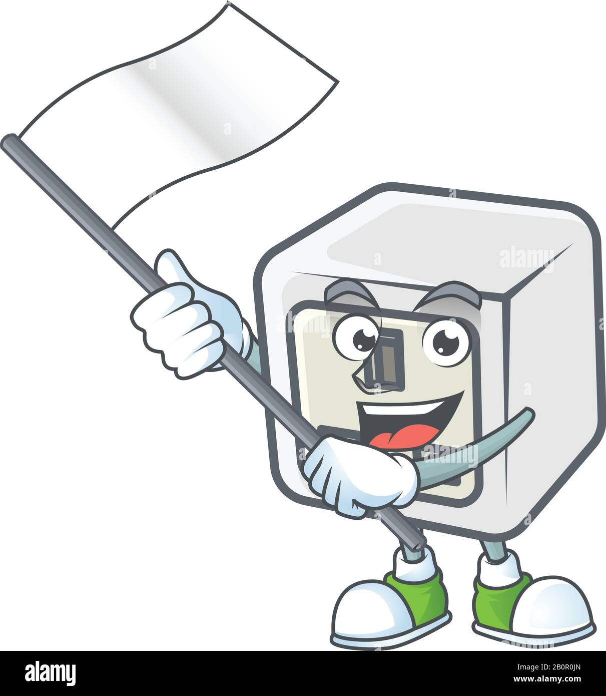 Funny USB power socket cartoon character design with a flag Stock ...