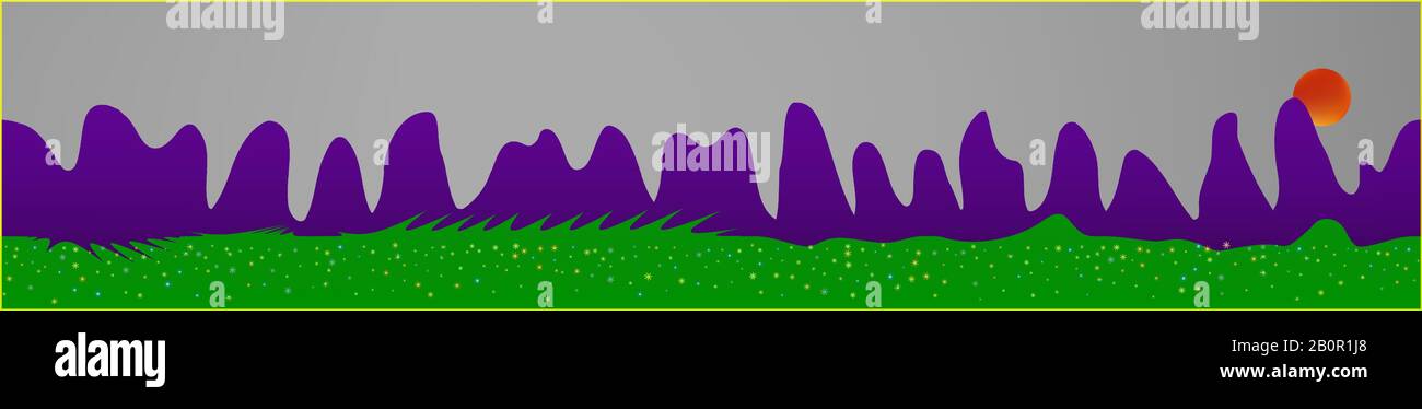 White neutral sky, and mountains landscape. Texture background ...