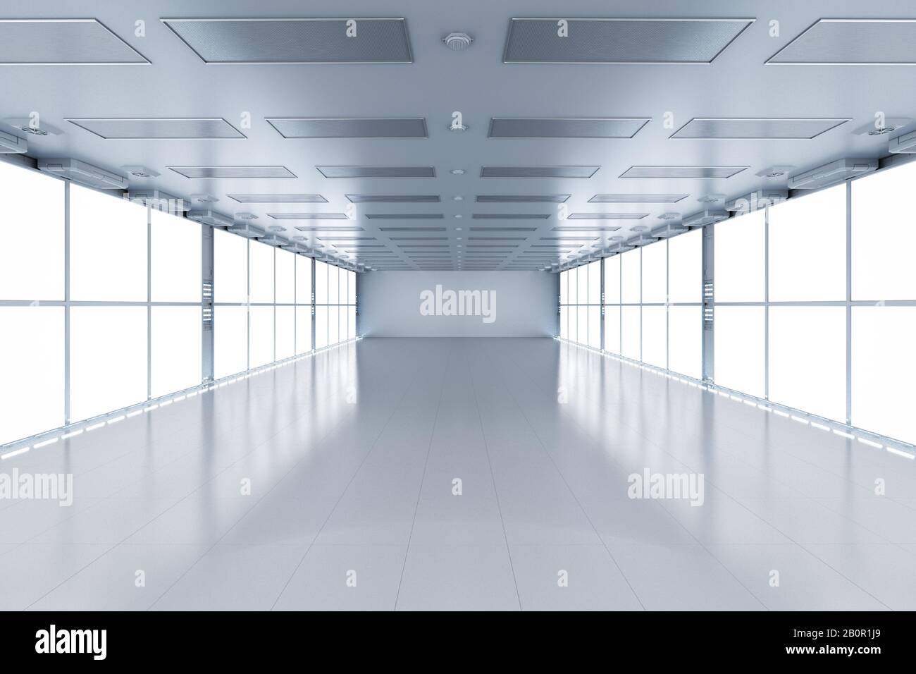 3d rendering interior white and clean empty room or factory Stock Photo ...