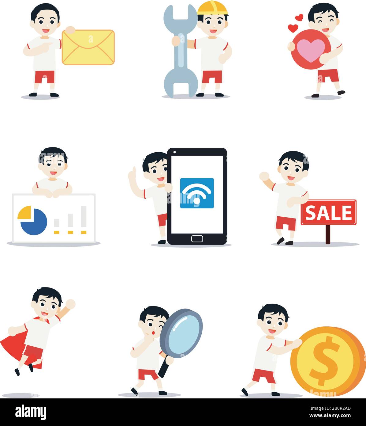 Set character of male joining gym class and wearing the uniform Stock ...