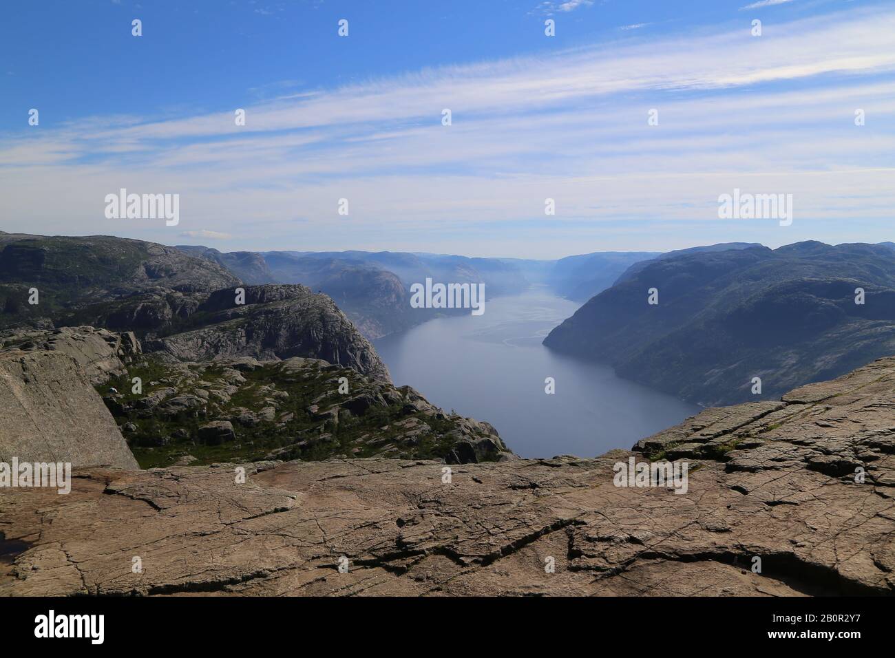 Preikestolen - famous cliff at the norwegian mountains Stock Photo - Alamy