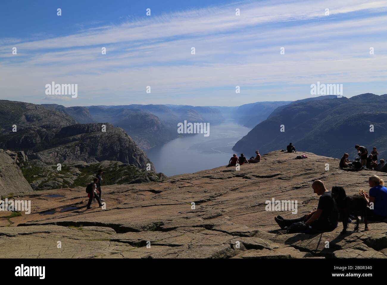 Preikestolen - famous cliff at the norwegian mountains Stock Photo - Alamy