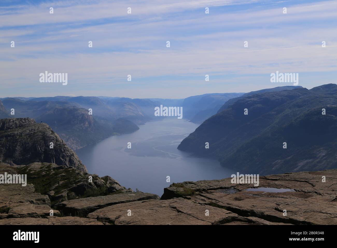 Preikestolen - famous cliff at the norwegian mountains Stock Photo - Alamy