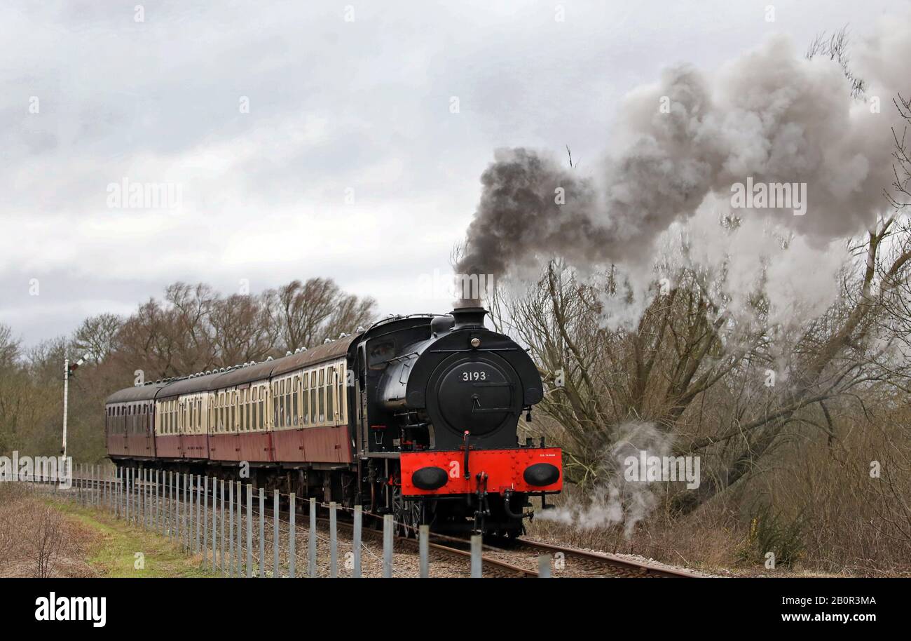 Peterborough, UK. 20th Feb, 2020. Steam locomotive 'Austerity' No. 3193 ...