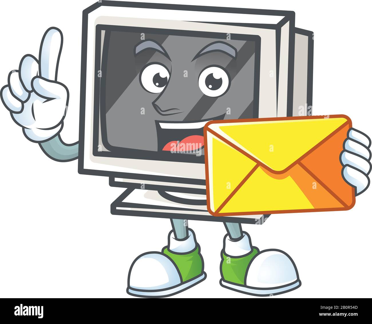 Old computer screen with post it Cut Out Stock Images & Pictures - Alamy