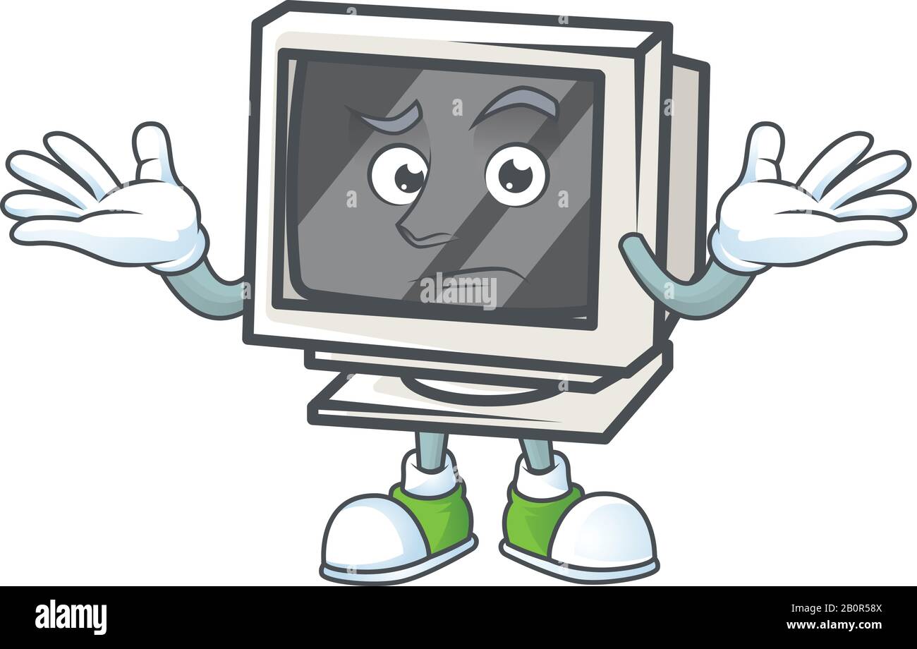 A comical Grinning vintage monitor cartoon design style Stock Vector ...