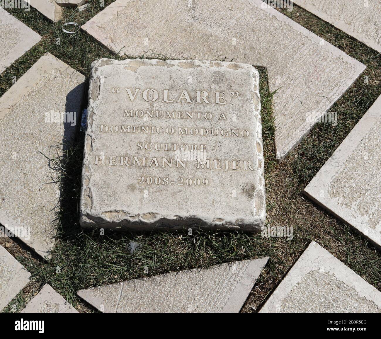 Polignano a Mare, Italy - Sept 17, 2019: Statue of the Italian singer ...