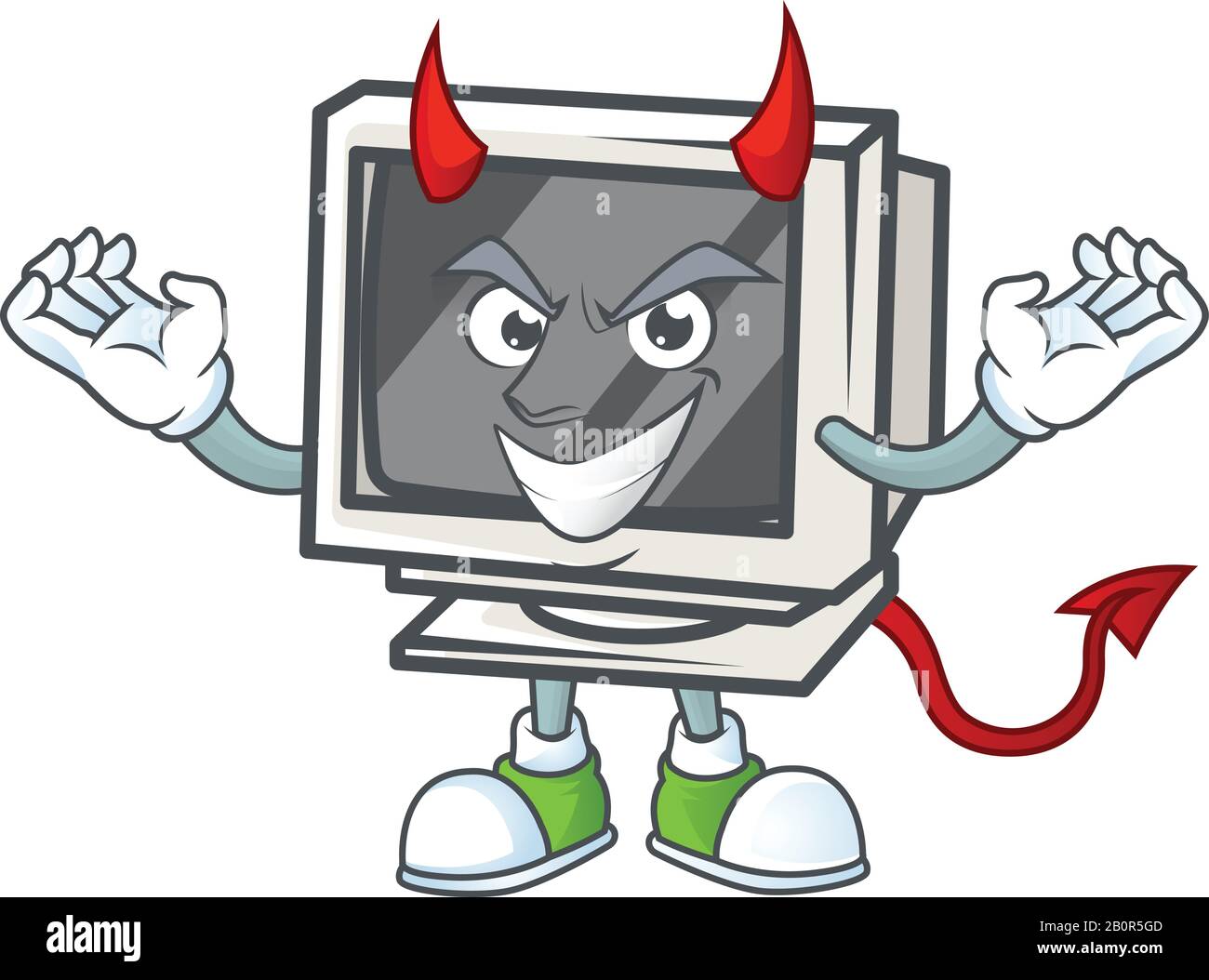 A cruel devil vintage monitor Cartoon character design Stock Vector ...