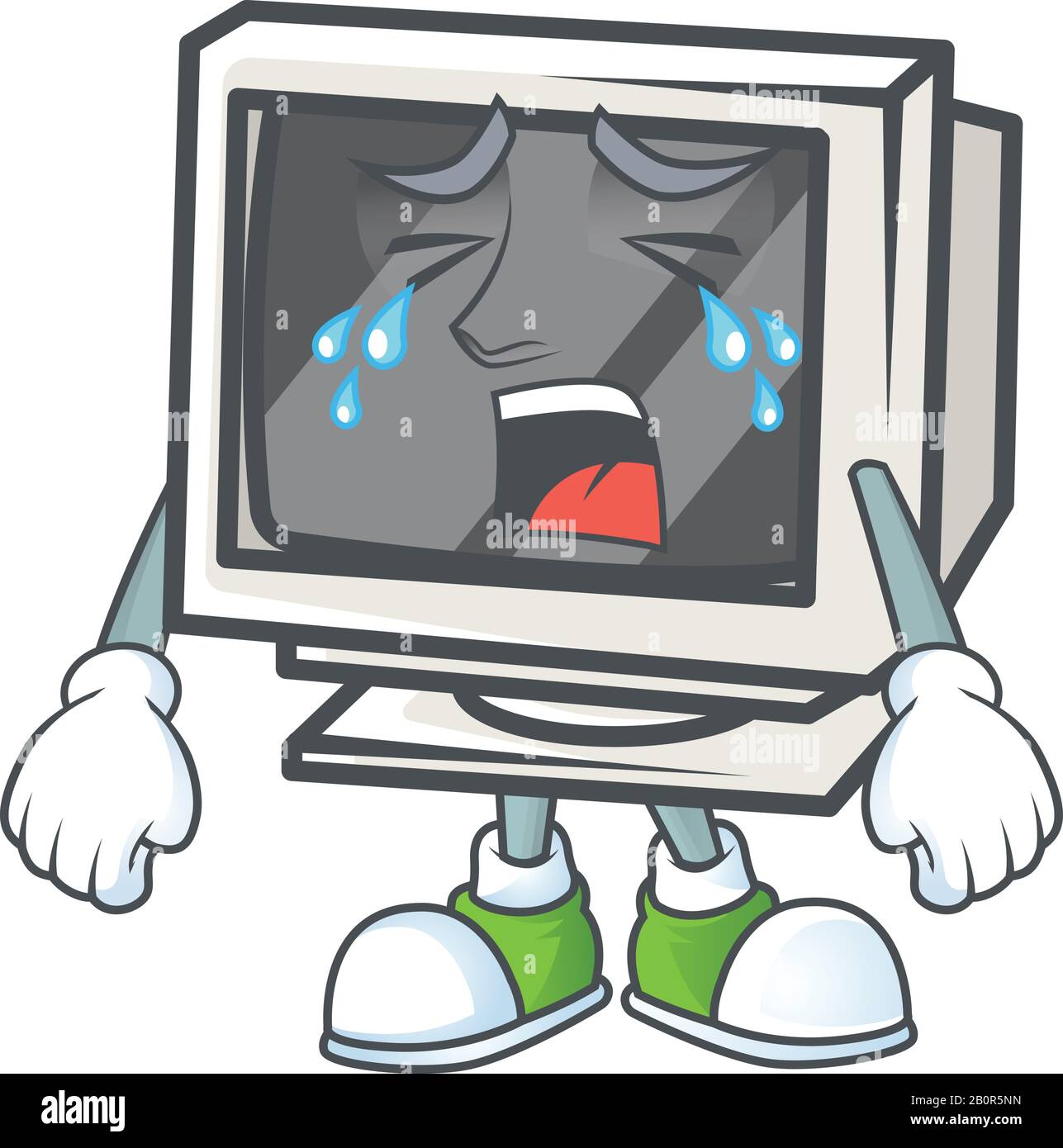 A crying vintage monitor mascot design style Stock Vector Image & Art ...