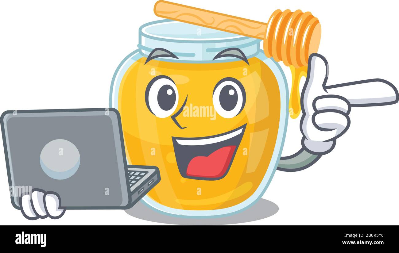 Cool character of honey working with laptop Stock Vector Image & Art ...