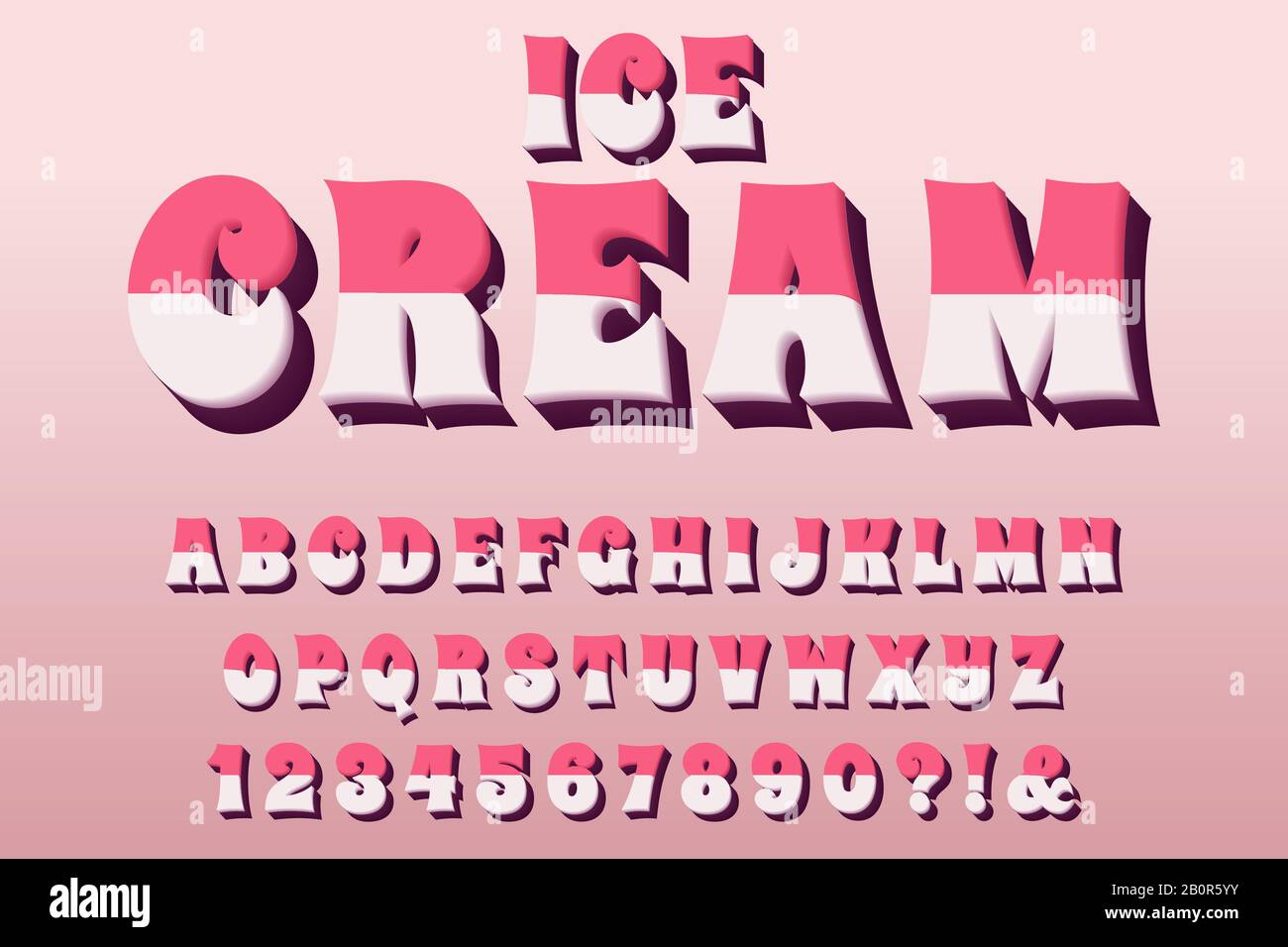 Tasty 3D Alphabet Letters, Numbers and Symbols. Sweet Typography ...