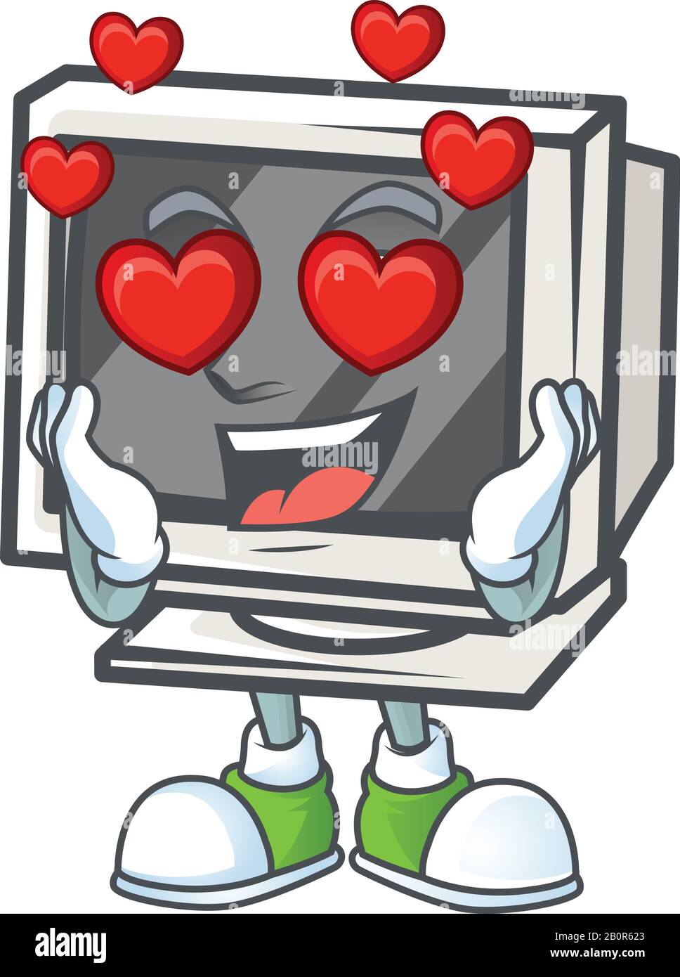 A romantic vintage monitor cartoon mascot design style Stock Vector ...