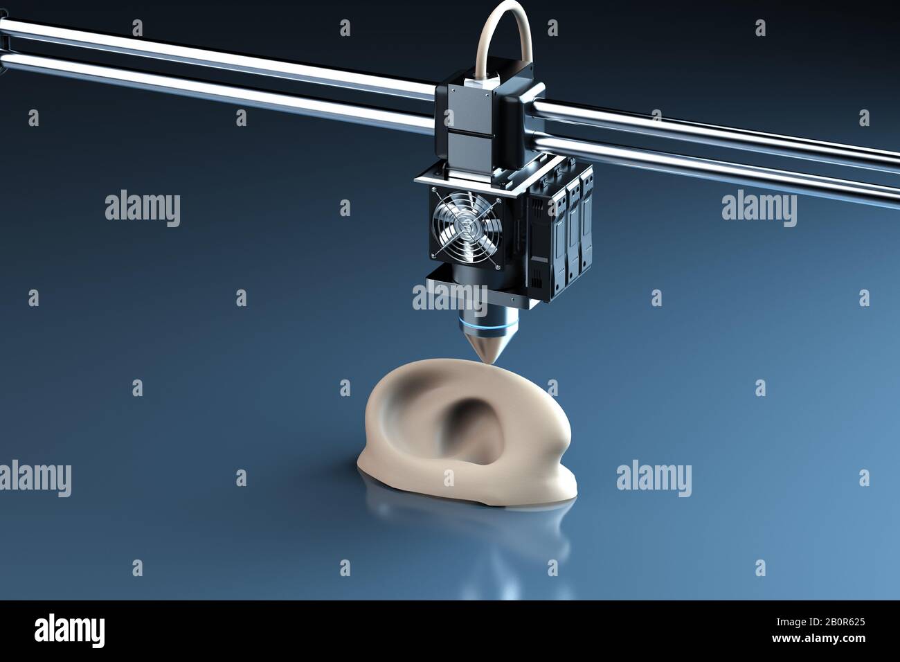 3d rendering 3d printer print prosthetic ear Stock Photo - Alamy