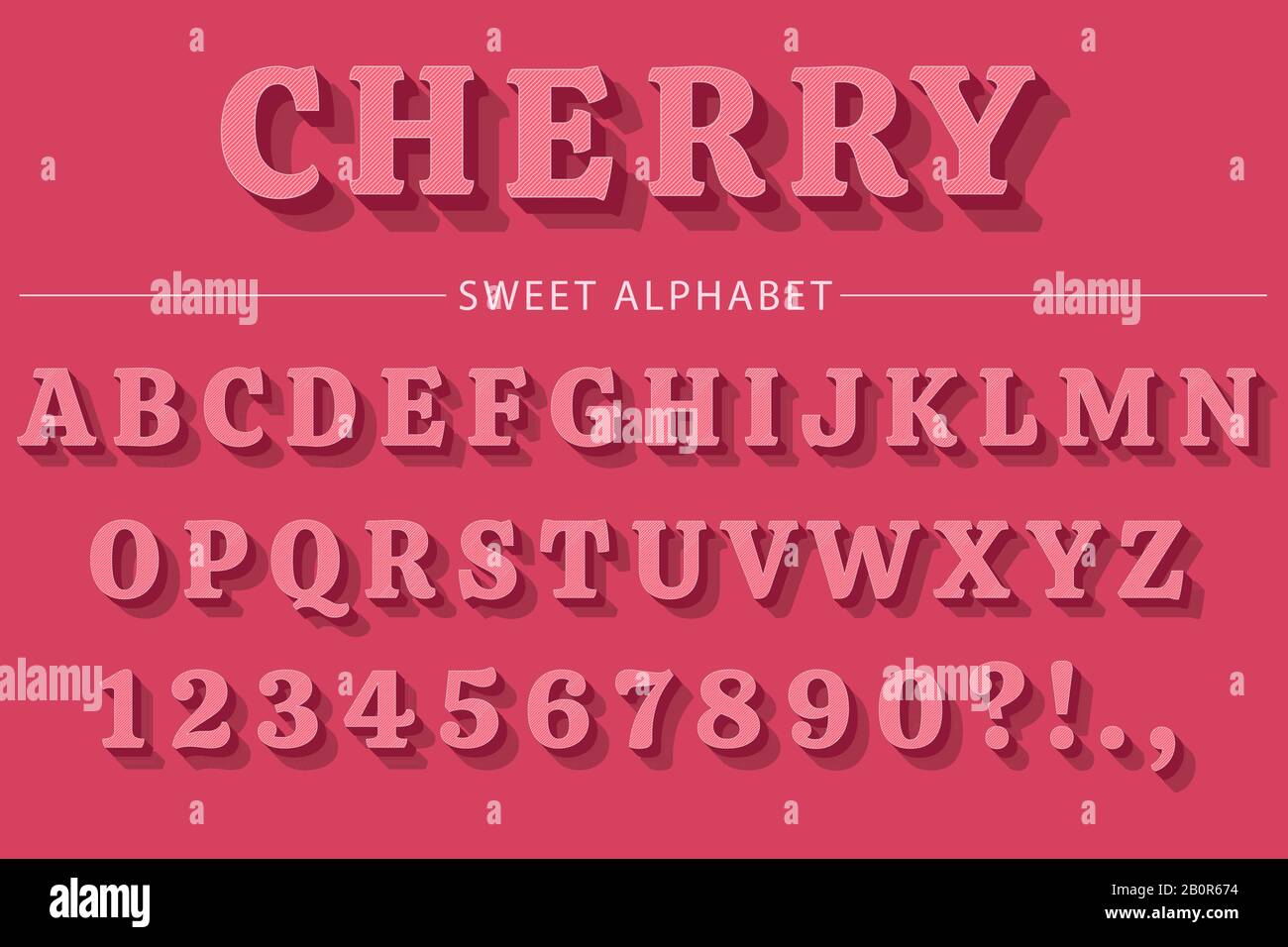 Pink 3D Alphabet Letters, Numbers and Symbols. Modern and sweet ...