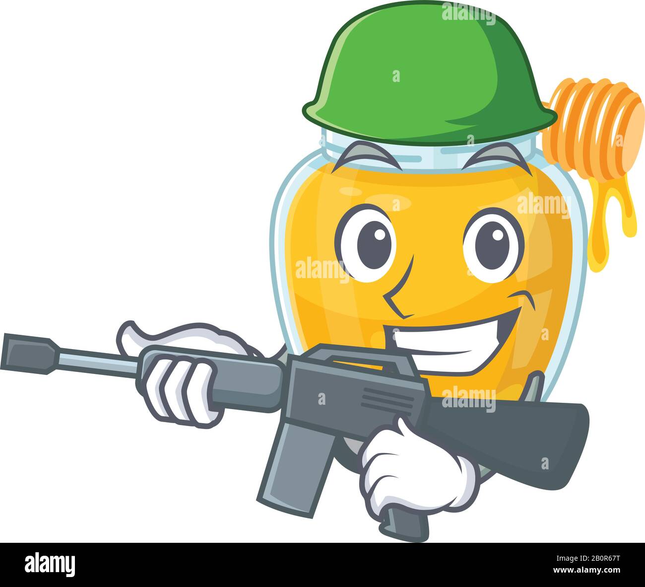 A cute picture of honey Army with machine gun Stock Vector Image & Art ...