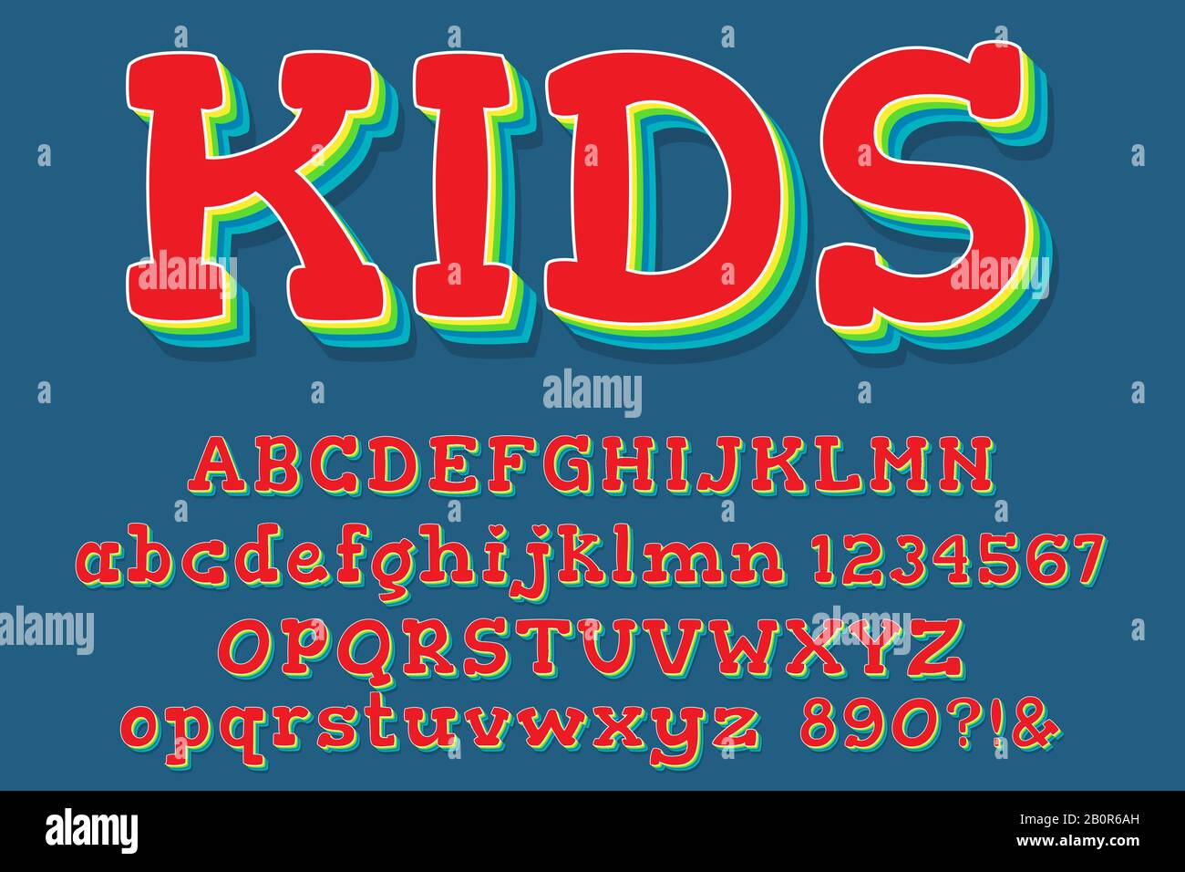 Funny 3D Alphabet Letters, Numbers and Symbols. Happy Typography ...