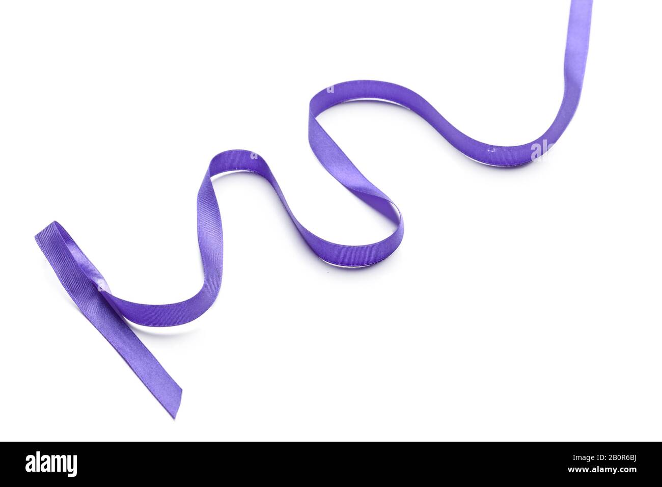 Shiny satin ribbon in lavender color isolated on white background Stock ...