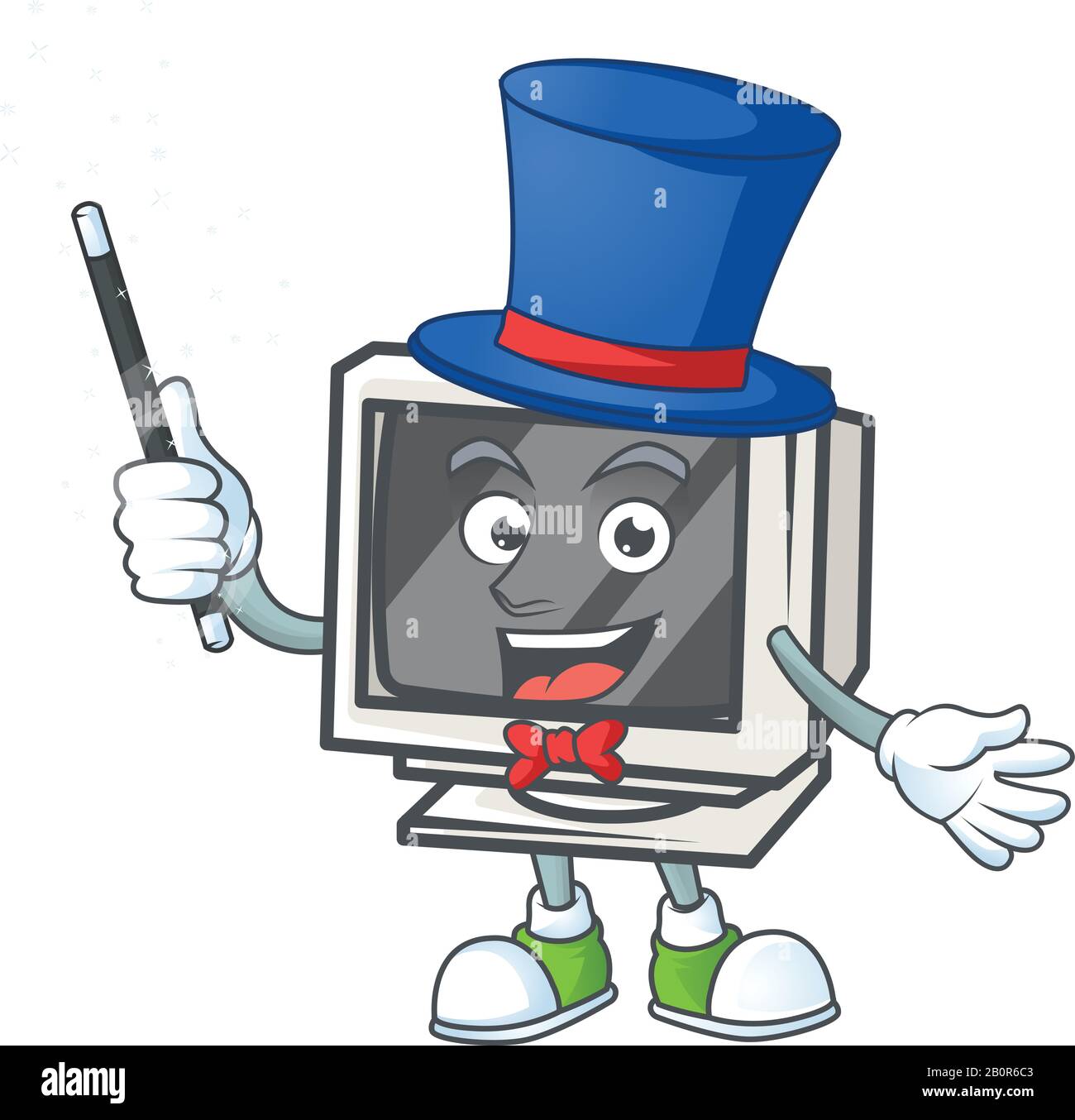 A character of vintage monitor performance as a Magician Stock Vector ...