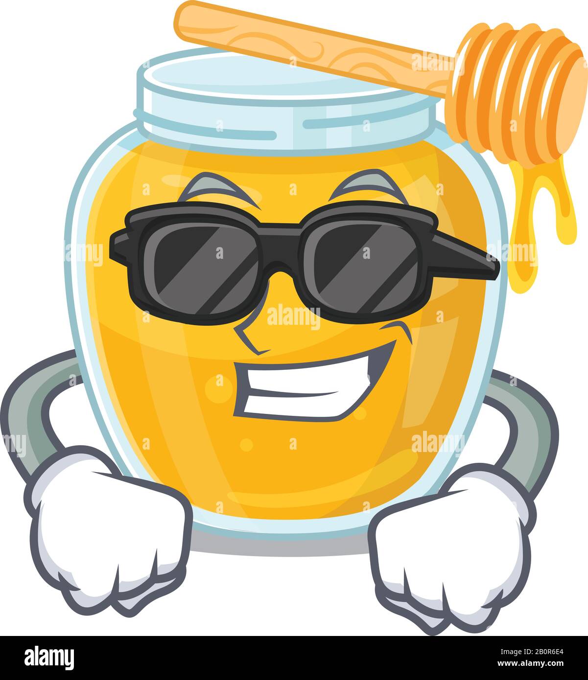 Super cool honey character wearing black glasses Stock Vector Image ...