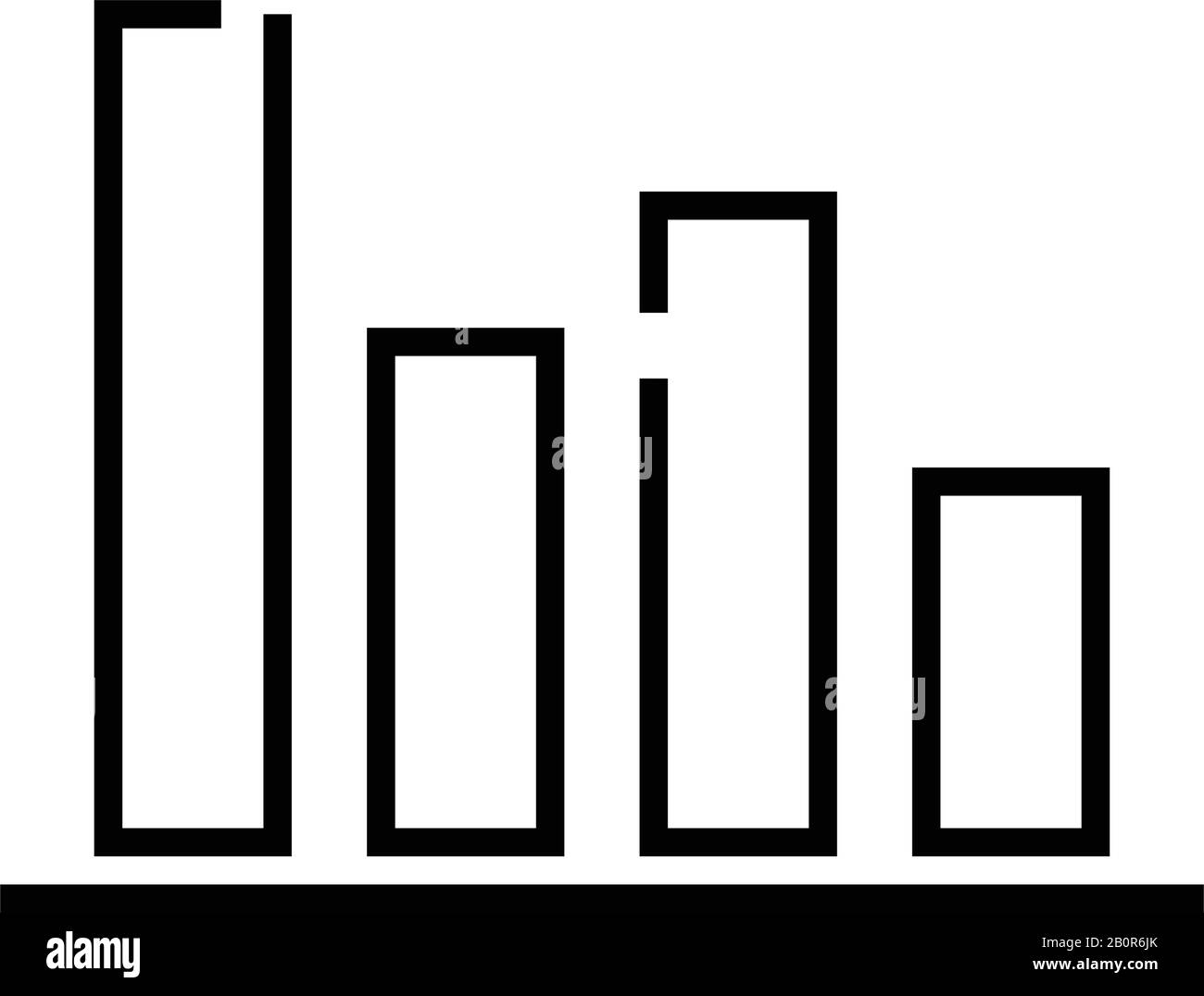 Bar chart line icon, concept sign, outline vector illustration, linear ...