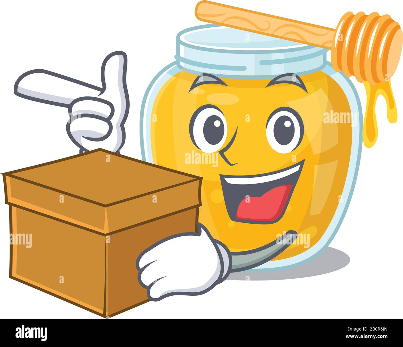 Cute honey cartoon character having a box Stock Vector Image & Art - Alamy