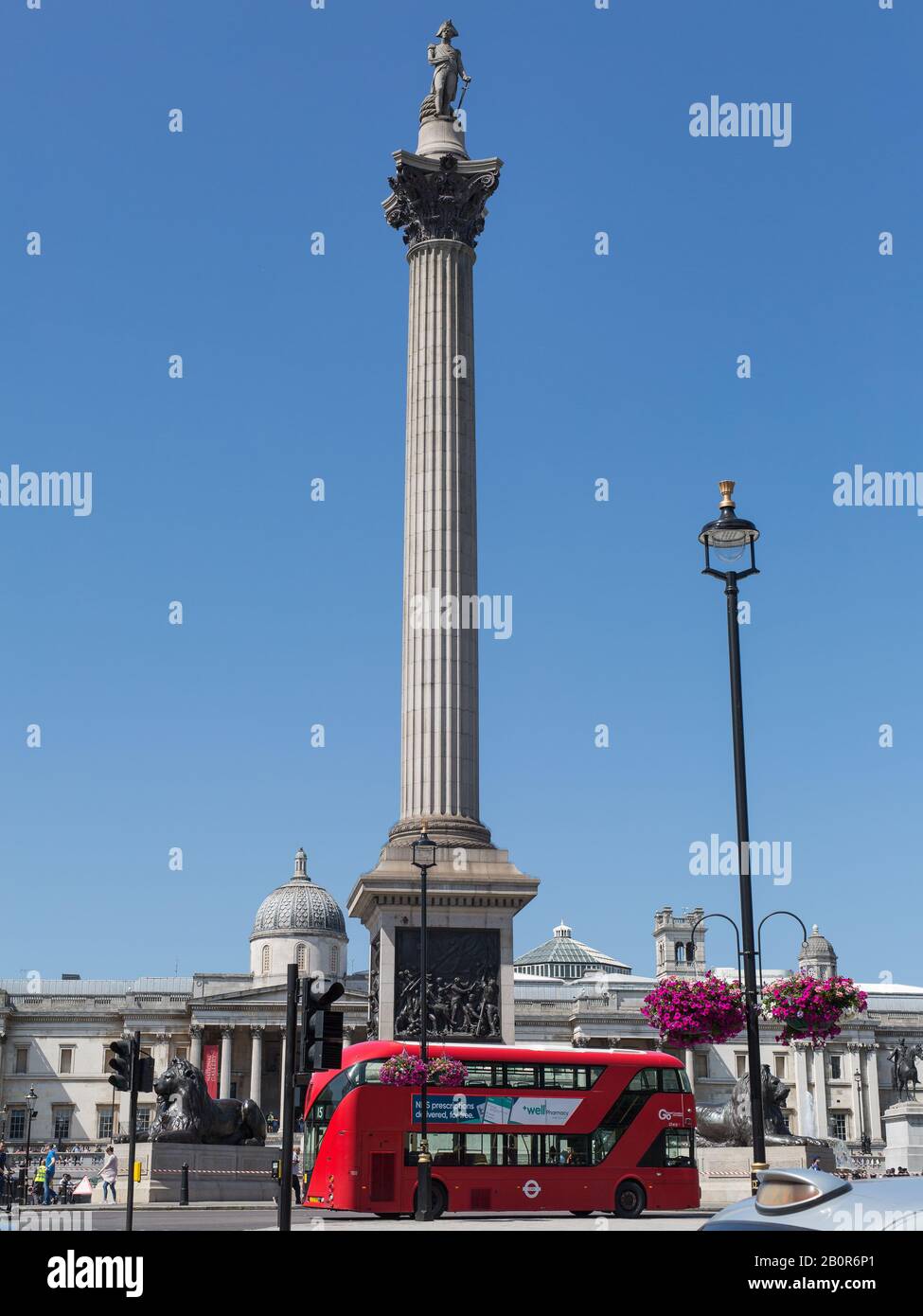 Nelson's Column, a monument in Trafalgar Square in the City of ...