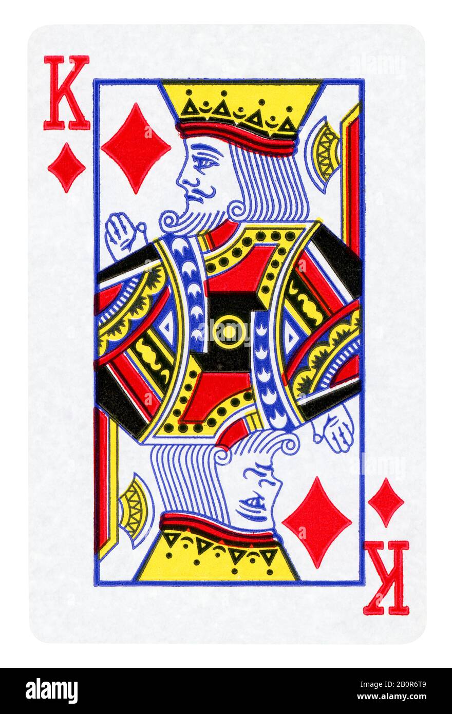 King of Diamonds Vintage playing card isolated on white (clipping path ...