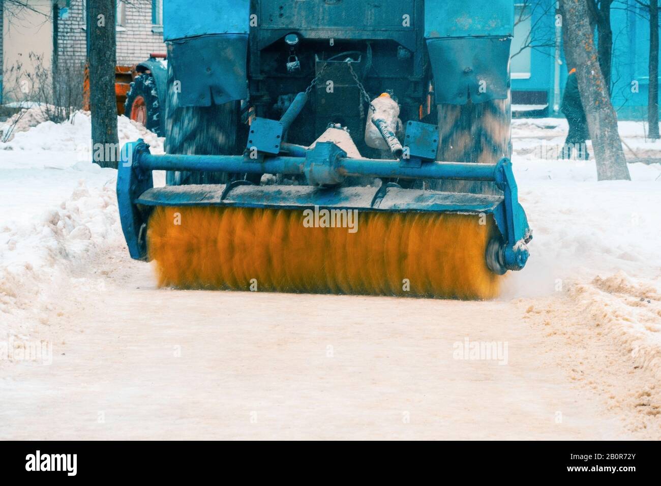 Snow removal tractor cleans hi-res stock photography and images - Alamy