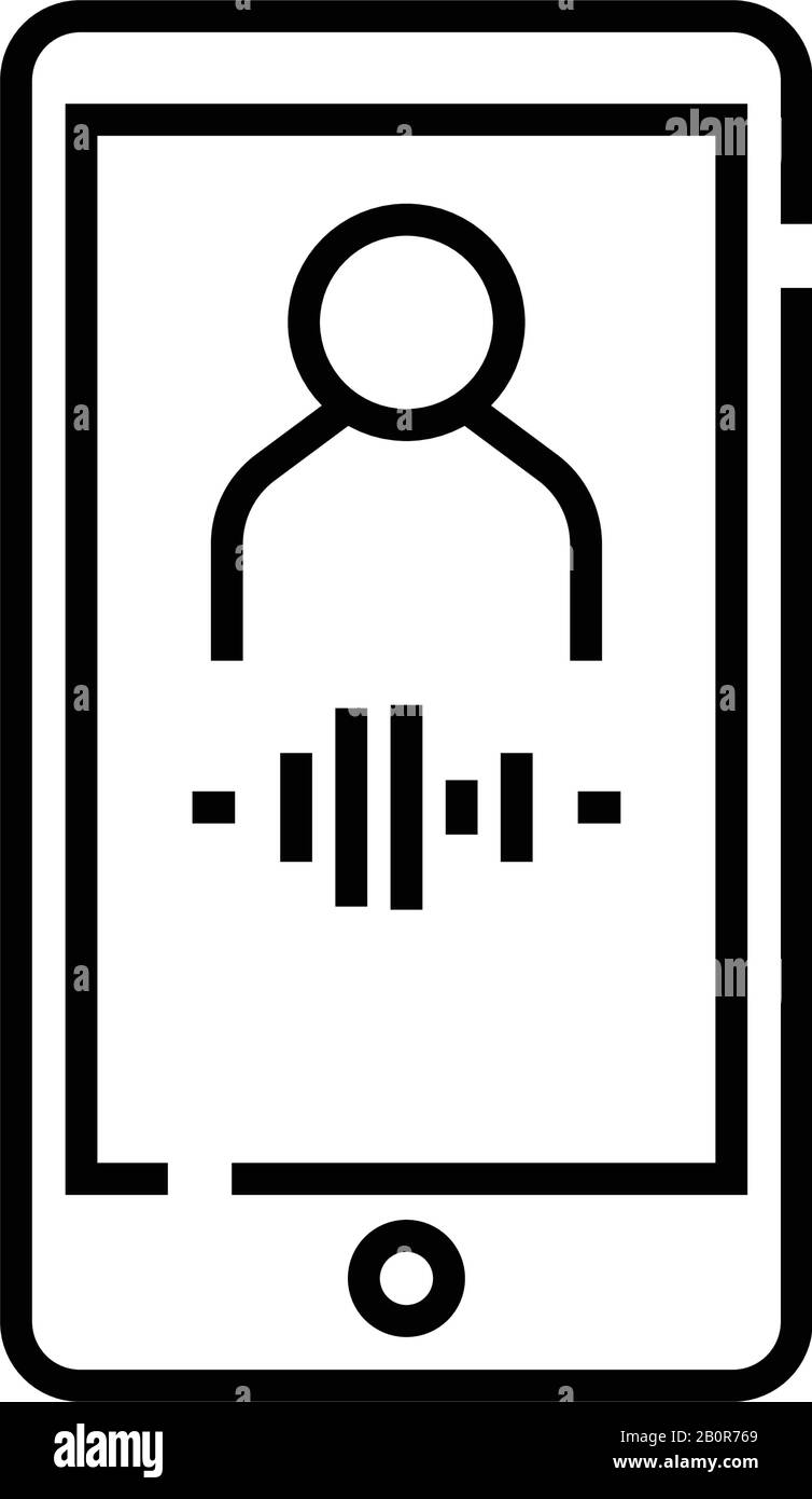 Audio record line icon, concept sign, outline vector illustration ...