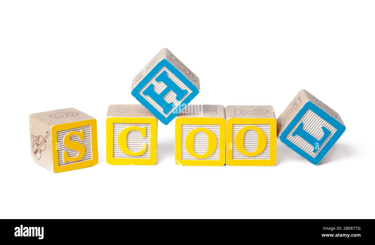 Colorful alphabet blocks. Back To School isolated on white Stock Photo ...
