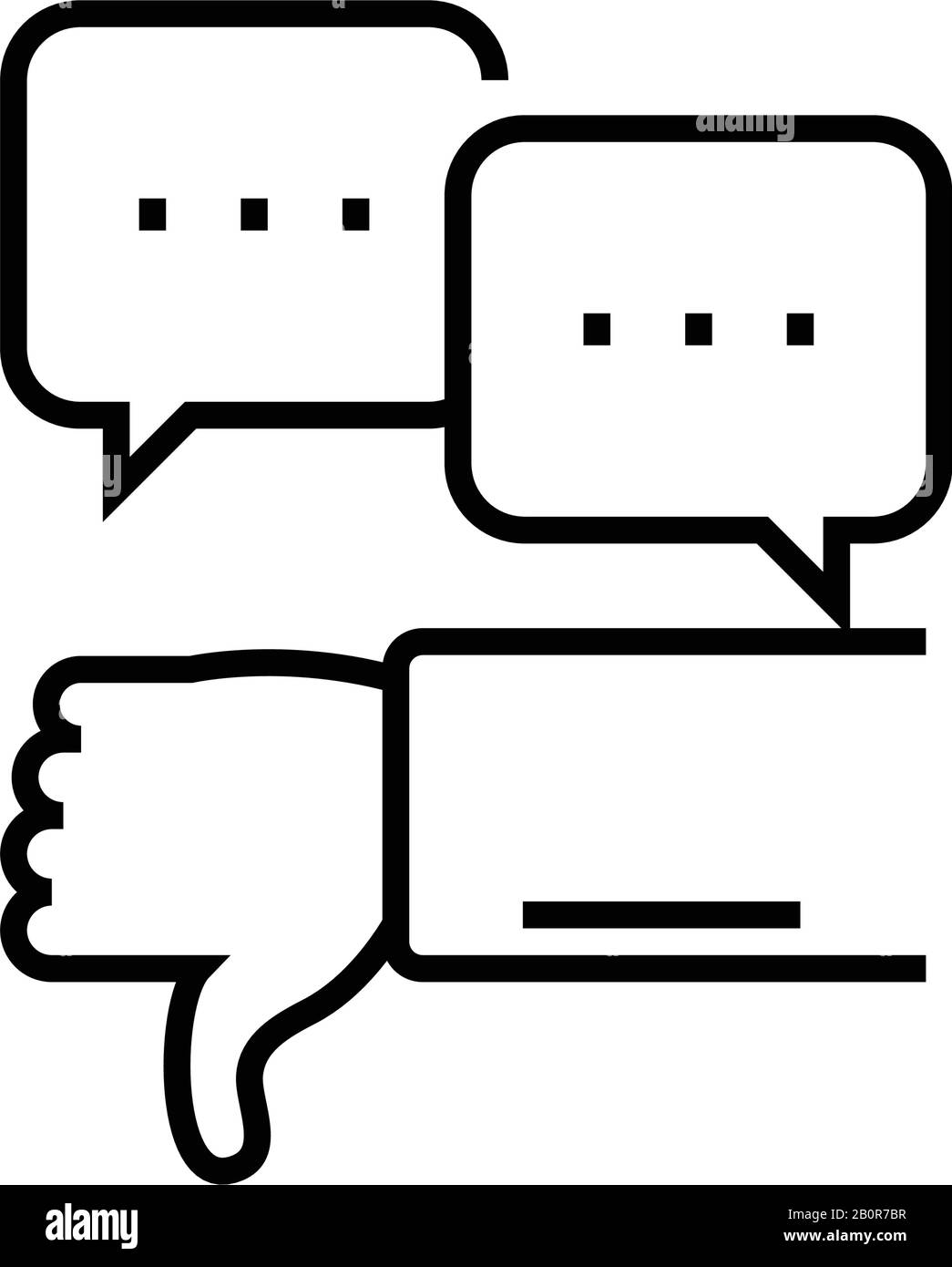 Bad results line icon, concept sign, outline vector illustration ...