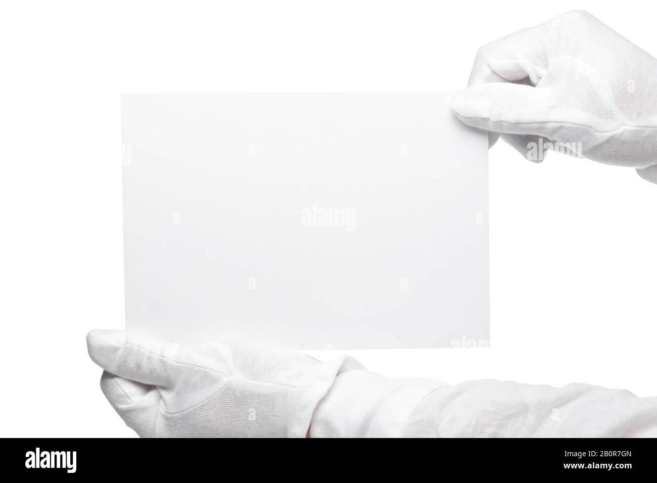 hand holding blank note. Horizontal format arm with hand outstretched ...