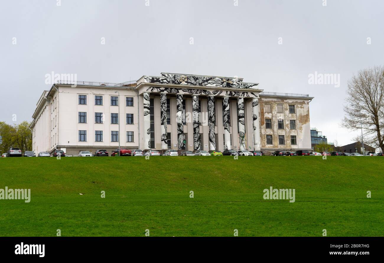 April 27, 2018 Vilnius, Lithuania. The building of the Palace of Trade ...