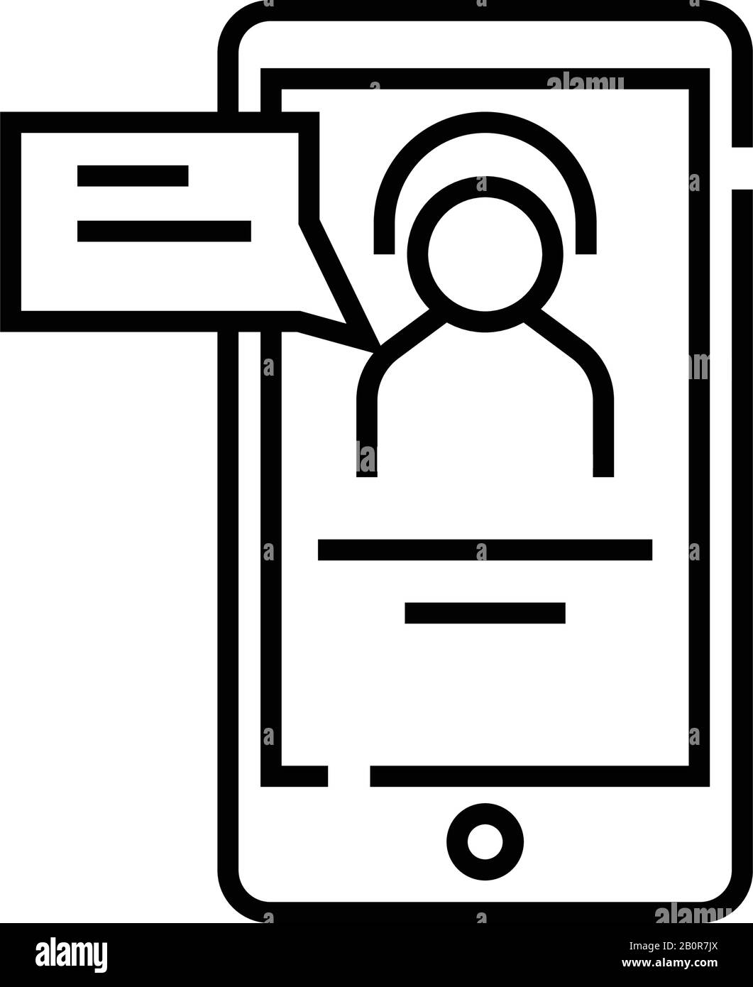 App assistant line icon, concept sign, outline vector illustration ...