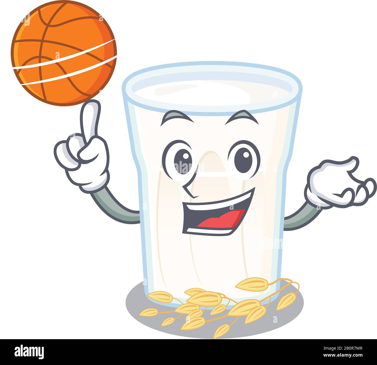 A mascot picture of oats milk cartoon character playing basketball ...
