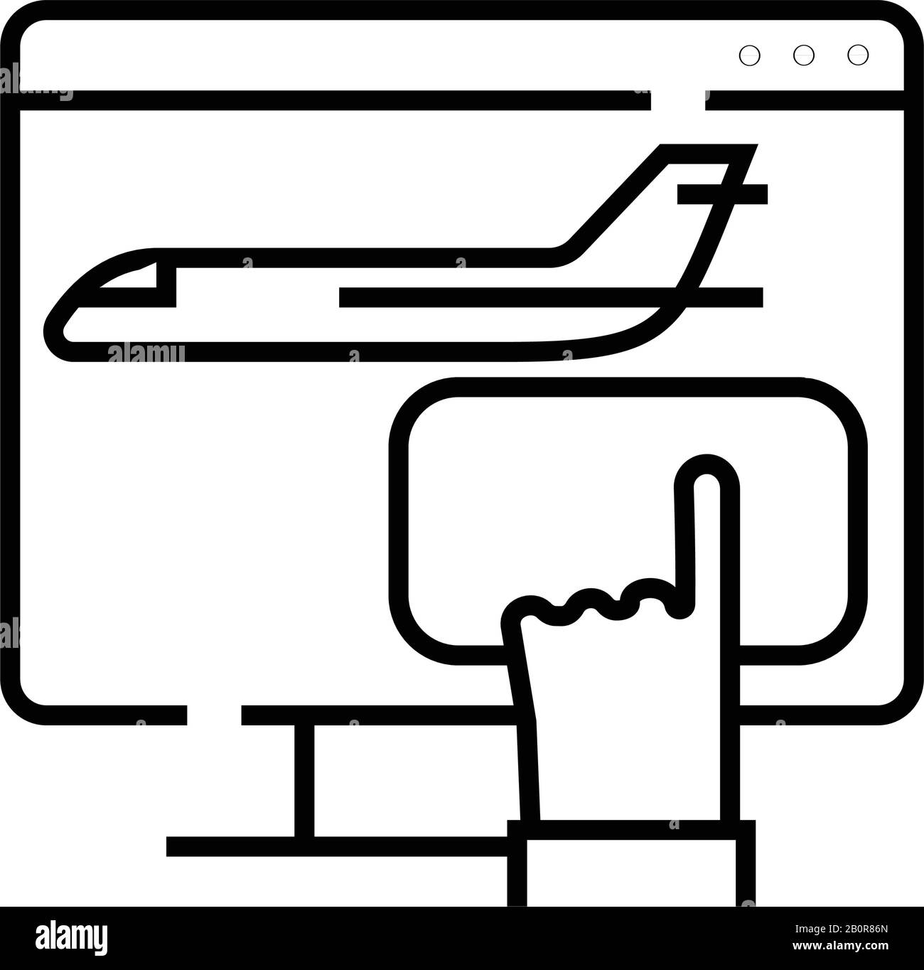 Booking plane tickets line icon, concept sign, outline vector ...