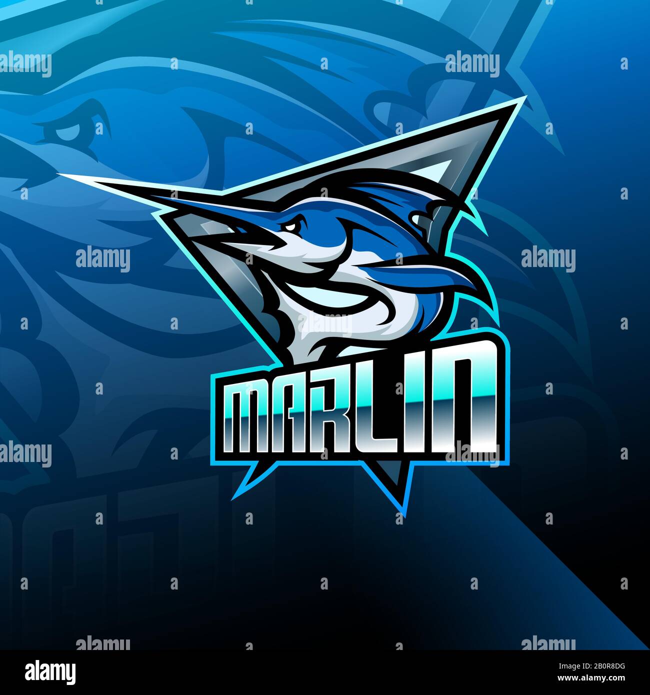 Marlin esport mascot logo design Stock Vector Image & Art - Alamy