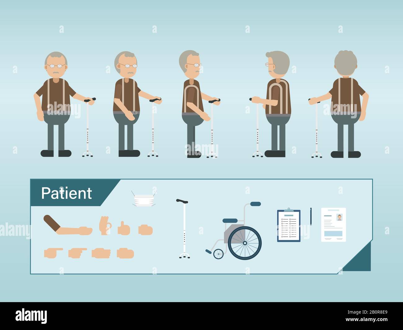 Set vector stick man patient hi-res stock photography and images - Alamy